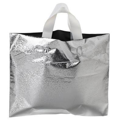 China Custom print ldpe hdpe die cut handle carry poly apparel plastic merchandise gift packaging polythene shopping bag with for sale
