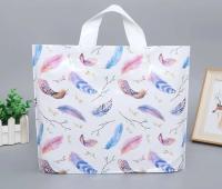 China Custom print ldpe hdpe die cut handle carry poly apparel plastic merchandise gift packaging polythene shopping bag with for sale