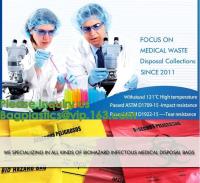 China Waterproof Autoclavable Biohazard Bags Document Pouch Industrial Waste Biodegradable for sale