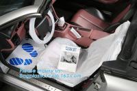 China LDPE Steering Wheel Disposable Car Seat Covers / Car Foot Mat / Gear Cover for sale