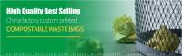 China 100% biodegradable disposable compostable garbage bag, biodegradable kitchen bin liner compostable flat trash bag on rol for sale