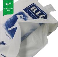 China Custom design plant based compostable biodegradable HDPE soft loop handle plastic shopping bag, flexi soft loop handle p for sale