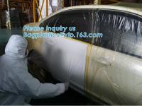 China HDPE taped paint masker film, masking plastic film with tape, masking plastic film with tape in dispenser, Washi tapeS for sale