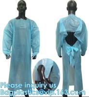 China Disposable surgical cpe gown Disposable CPE gown with thumb hook isolation gown disposable pe/cpe surgical blue plastic for sale