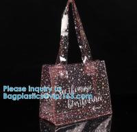 China Travel Environmental PVC SHOPPING BAGS / Storage Clear Stadium Bag Cosmetic Bag With Zipper PVC BEACH BAG for sale