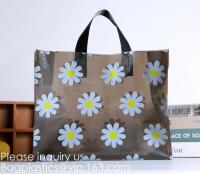 China Multiple Patterns Floral Plastic Bags Boutique Gift Bag Clothing Packaging Soft Loop Handle Outdoor Shopping Accessories for sale