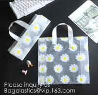China Multiple Patterns Floral Plastic Bags Boutique Gift Bag Clothing Packaging Soft Loop Handle Outdoor Shopping Accessories for sale