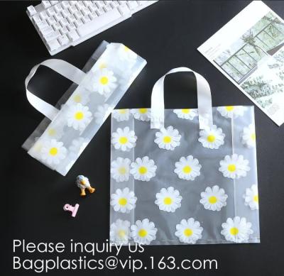 China Multiple Patterns Floral Plastic Bags Boutique Gift Bag Clothing Packaging Soft Loop Handle Outdoor Shopping Accessories for sale
