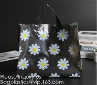 China Multiple Patterns Floral Plastic Bags Boutique Gift Bag Clothing Packaging Soft Loop Handle Outdoor Shopping Accessories for sale