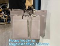China Semi Clear Plastic Gift Bags With Brown Handle Wedding Gift Packaging Bags Birthday Handbag Party Favors PP Gift Wrap for sale