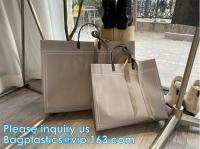 China Semi Clear Plastic Gift Bags With Brown Handle Wedding Gift Packaging Bags Birthday Handbag Party Favors PP Gift Wrap for sale