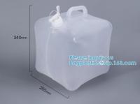 China 10l 20l Plastic Cubitainer Bag In Box Without Handle Foldable Jerry Can With Holes Tap Water Liquid Square Bucket for sale