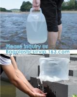 China 10l 20l Plastic Cubitainer Bag In Box Without Handle Foldable Jerry Can With Holes Tap Water Liquid Square Bucket for sale