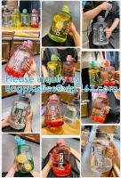 China Water Bottles Fitness Gym Sports Jug Big Capacity Plastic eco friendly Water Bottle with Straw Drinking for sale