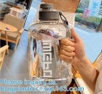 China Water Bottles Fitness Gym Sports Jug Big Capacity Plastic eco friendly Water Bottle with Straw Drinking for sale
