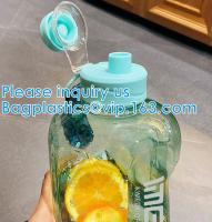 China Water Bottles Fitness Gym Sports Jug Big Capacity Plastic eco friendly Water Bottle with Straw Drinking for sale