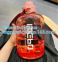 China Water Bottles Fitness Gym Sports Jug Big Capacity Plastic eco friendly Water Bottle with Straw Drinking for sale