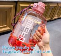 China Water Bottles Fitness Gym Sports Jug Big Capacity Plastic eco friendly Water Bottle with Straw Drinking for sale