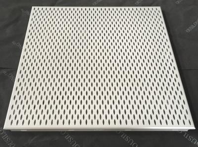 China Leaf Shaped Fireproof Clip In Ceiling Perforated Aluminum Acoustic False Ceiling for sale
