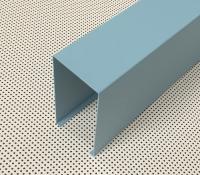 China Blue Powder Coated Aluminum U- shaped Linear Metal Ceiling Width 50mm Height 100mm for sale