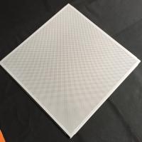 China Acoustic Fireproof 595 X 595mm Perforated Metal Ceiling Tiles With White Color for sale