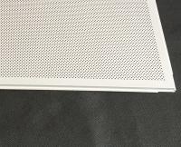 China Acoustic Fireproof 595 X 595mm Perforated Metal Ceiling Tiles With White Color for sale