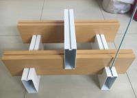 China Wood Grain Color Aluminium Baffle Ceiling Metal Baffle Ceiling Linear Formed Soffit for sale