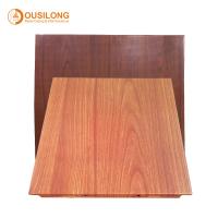 China Fireproof Suspended Aluminum / Aluminium Clip In Ceiling Wooden Color Acoustic Metal Ceiling Panel for sale