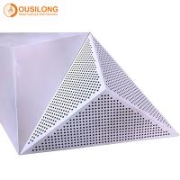 China Decorative Pressed Snap Clip In 3D Triangle Ceiling Acoustical Special Design Suspended Metal Panel for sale