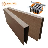 China Wood Grain Strip Metal Suspended Aluminium Baffle Ceiling Building Decorative Linear Aluminum Metal Panel for sale