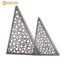 China Perforated Dropped Wall Ceiling Tiles for Cladding / Elegant Aluminium CNC Carving Exterior PVDF Metal Wall Panels for sale