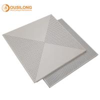 China Commercial Aluminum Hollow Perforated Ceiling Tiles Aluminium Suspended False Clip In Panel for Sound Absorbing for sale