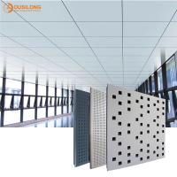 China Commercial Aluminum Hollow Perforated Ceiling Tiles Aluminium Suspended False Clip In Panel for Sound Absorbing for sale