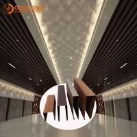China Building Wall Ceiling Decorational Materials Wood Color Suspended Metal Linear Strip False Ceiling for sale