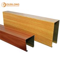 China Building Wall Ceiling Decorational Materials Wood Color Suspended Metal Linear Strip False Ceiling for sale