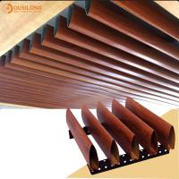 China Commercial Aluminum Roof Linear Metal Ceiling Wood Grain With Bullet shaped for sale