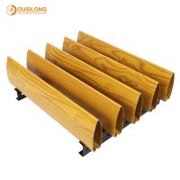 China Commercial Aluminum Roof Linear Metal Ceiling Wood Grain With Bullet shaped for sale