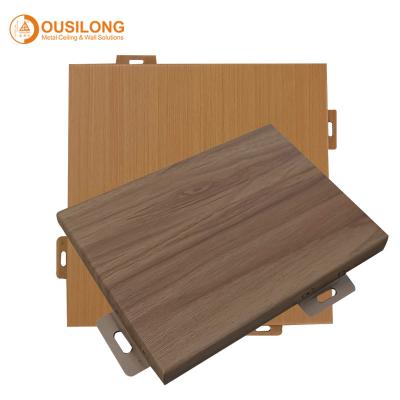 China Exterior 3D Wood Grain Aluminum Wall Board PVDF Spray Painted Weather Resistance for sale