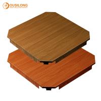 China Wooden Drop Down Acoustical Aluminium Ceiling Tiles / Commercial False Metal Ceiling Tengular for sale