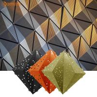 China Metal Interior 3D Triangle Clip In Ceiling for Hall , Silver White Concealed Suspended Aluminium False Ceiling for sale