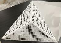 China Powder Coat Pearl White Commercial Ceiling Tiles , 3D Triangle Clip Floating Ceiling Tiles for sale