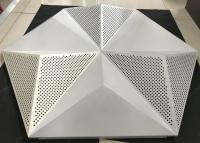 China Powder Coat Pearl White Commercial Ceiling Tiles , 3D Triangle Clip Floating Ceiling Tiles for sale