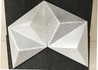 China Powder Coat Pearl White Commercial Ceiling Tiles , 3D Triangle Clip Floating Ceiling Tiles for sale