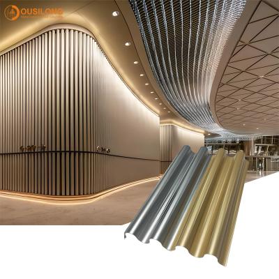 China Acid Resistance Corrugated Aluminum Cladding Panel 6063 Alloy Durable Lightweight Exterior Wall Covering Material for Commercial Buildings for sale