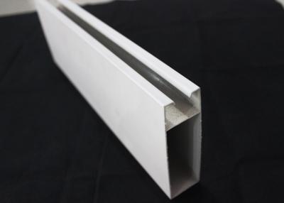 China Rectangle Strip Linear White Metal Ceiling Tile For Airport , T30mm x 70mm for sale