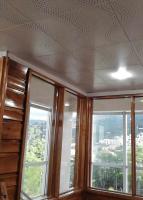 China CE Acoustic Ceiling Tiles White Color Wave Perforation Aluminium Clip In Ceiling For Hotel for sale