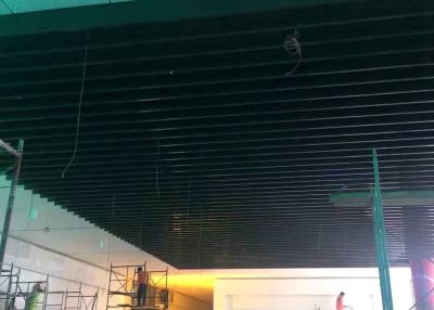 China Roller Coated Wood Color Aluminum Baffle Ceiling For Shopping Mall 12 Years Warranty for sale