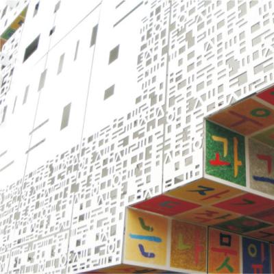 China External Commercial Aluminum Wall Panels / Perforated Metal Cladding Panels Facade for sale