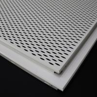 China Fireproof Clip In Ceiling Panel , 600*600 Large Aluminum Plafond Perforated Metal Tiles for sale