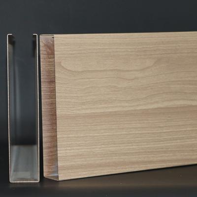 China Subway Station Decorative Aluminium Baffle Ceiling Wood Grian Lightweight for sale